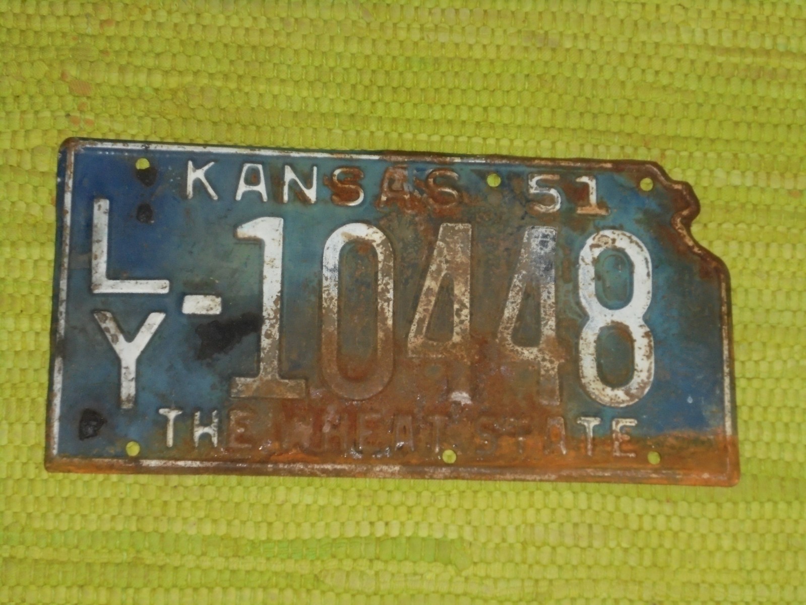 1951 Kansas License Plate 51 KS Tag LY-10448 The Wheat State | eBay