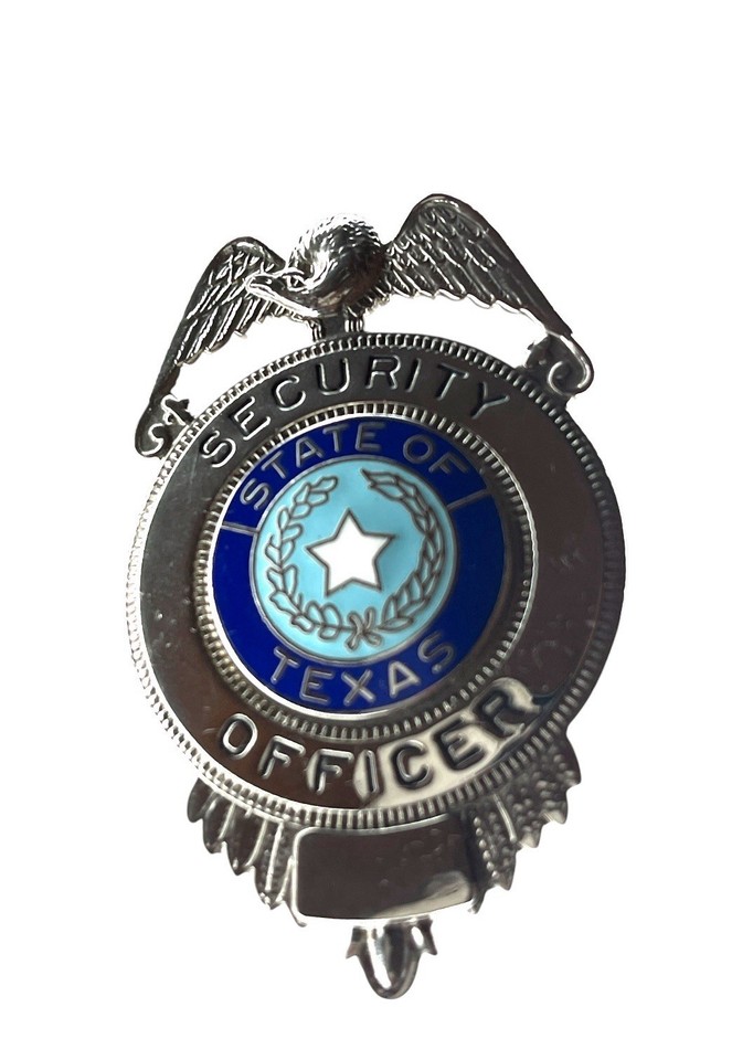 Vintage Obsolete Texas Security Badge Silver Tone | eBay