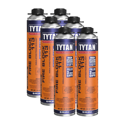 TYTAN Professional Fire Block 113 24 oz. Gun Foam (6 Cans) | eBay