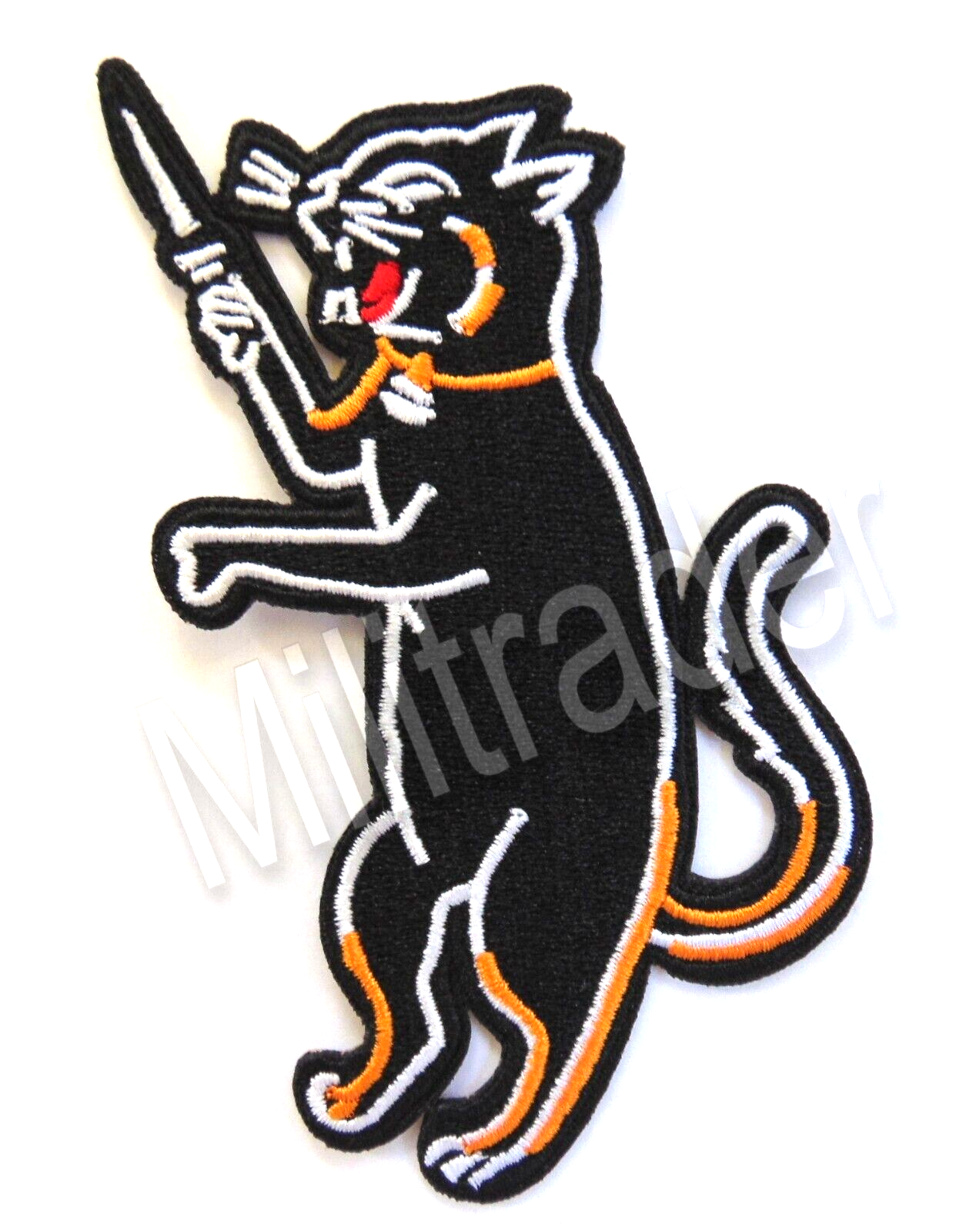 Black Cat Fight with Fink Knife I'll Cut You Patch (Iron-on) Larger ...