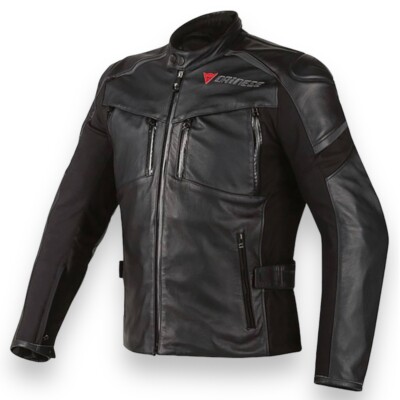 DAINESE Cruiser D-Dry Leather Jacket CE Armored Motorcycle Touring Mens ...
