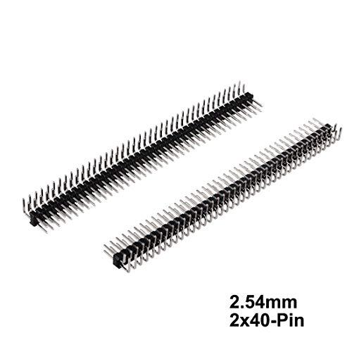 10PCS 40Pin 2.54mm Dual Row Right Angle PCB Male Pin Header Strip ...
