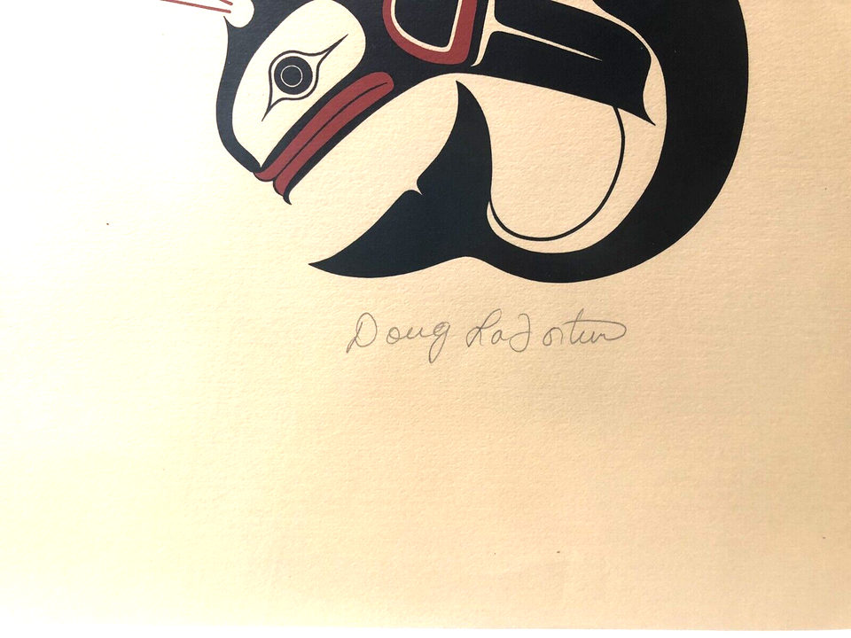 Doug LaFortune Circa 1985 "Thunderbird and Whale" Signed Framed ...