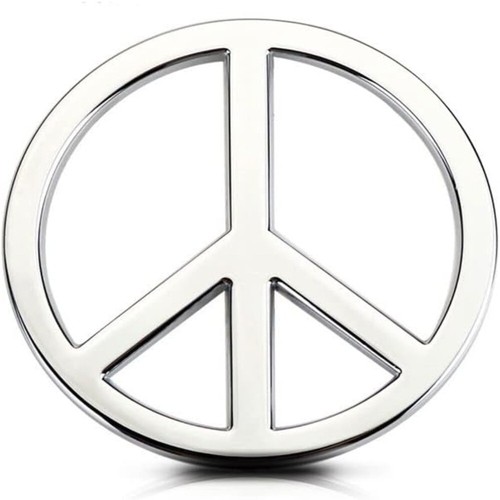 2PCS Metal No War Metal Emblem Badge Styling Peace Symbol Bumper Decal ...