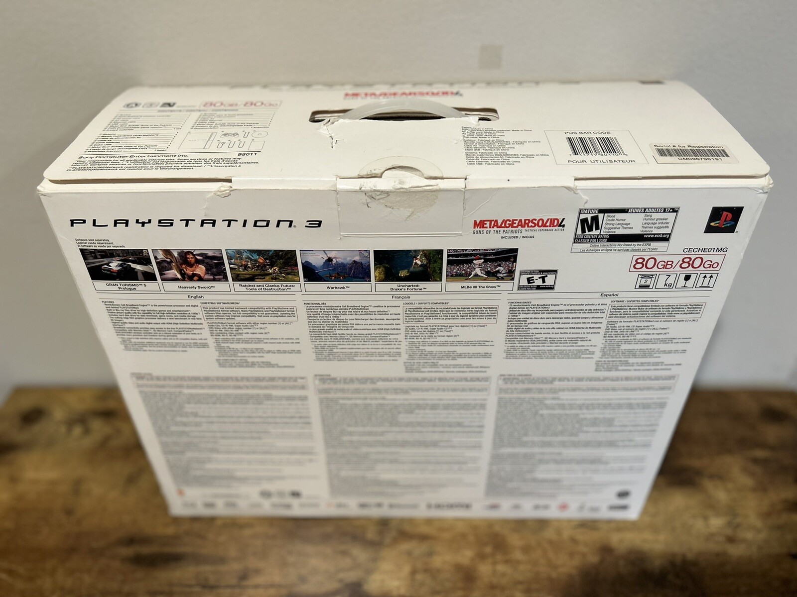 RARE 80GB BACKWARD COMPATIBLE PLAYSTATION 3 PS3 CONSOLE METAL GEAR ...