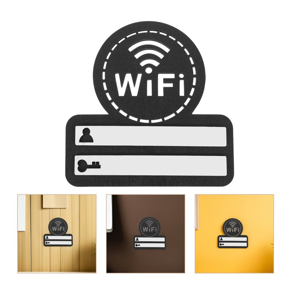 3pcs Wooden Wifi Password Sign: Wood Plaque Network Password Display ...