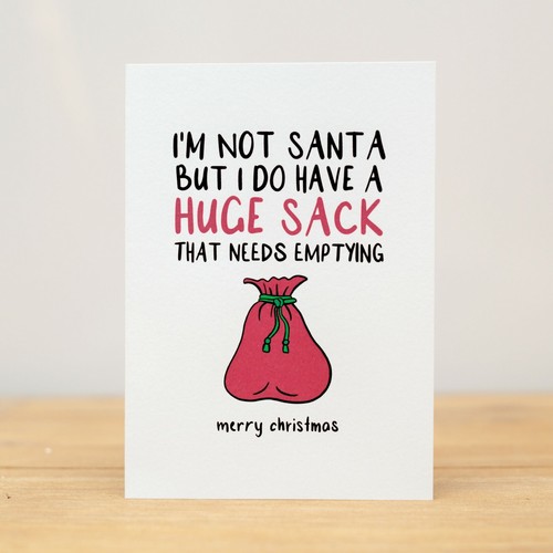 Christmas Card, Funny, I'm not Santa but I do have a huge sack | eBay ...