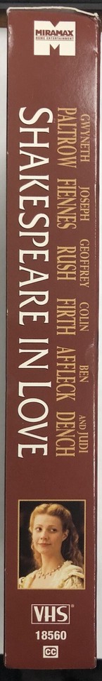 Shakespeare in Love (VHS, 1998) Gwyneth Paltrow Joseph Fiennes; Like ...
