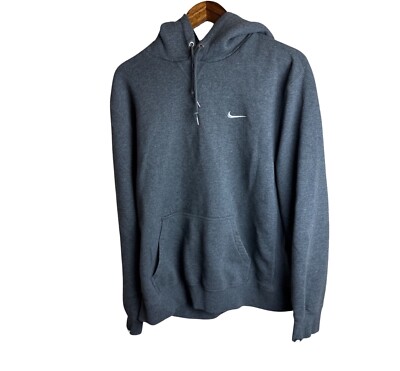 Nike Men’s Gray Embroidered Swoosh Check Hoodie Sweatshirt Size 2XL | eBay