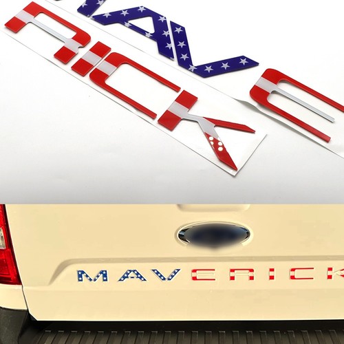 Color Flag Tailgate Insert Letters Badge For 2022-2024 MAVERICK Car ...