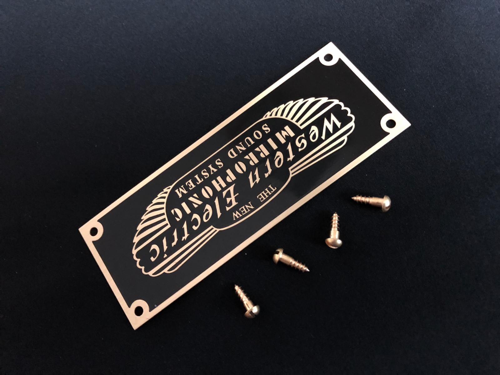 WESTERN ELECTRIC MIRROPHONIC SPEAKER logo badge label nameplate - New ...