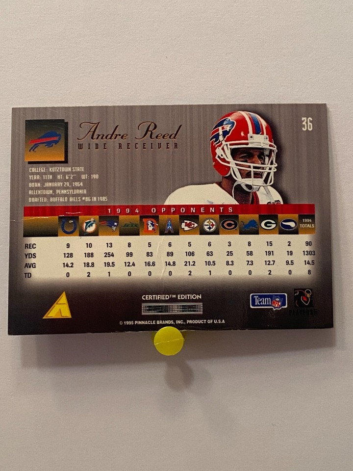 NFL HOF Andre Reed autograph football card | eBay