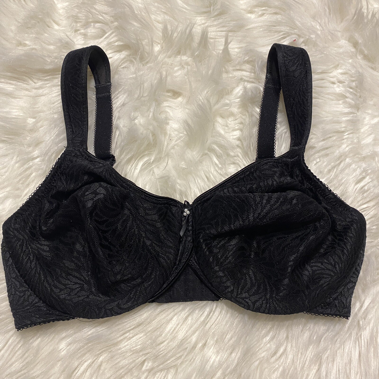 Wacoal 32D Bra Black Jacquard Awareness Full Figure B… - Gem