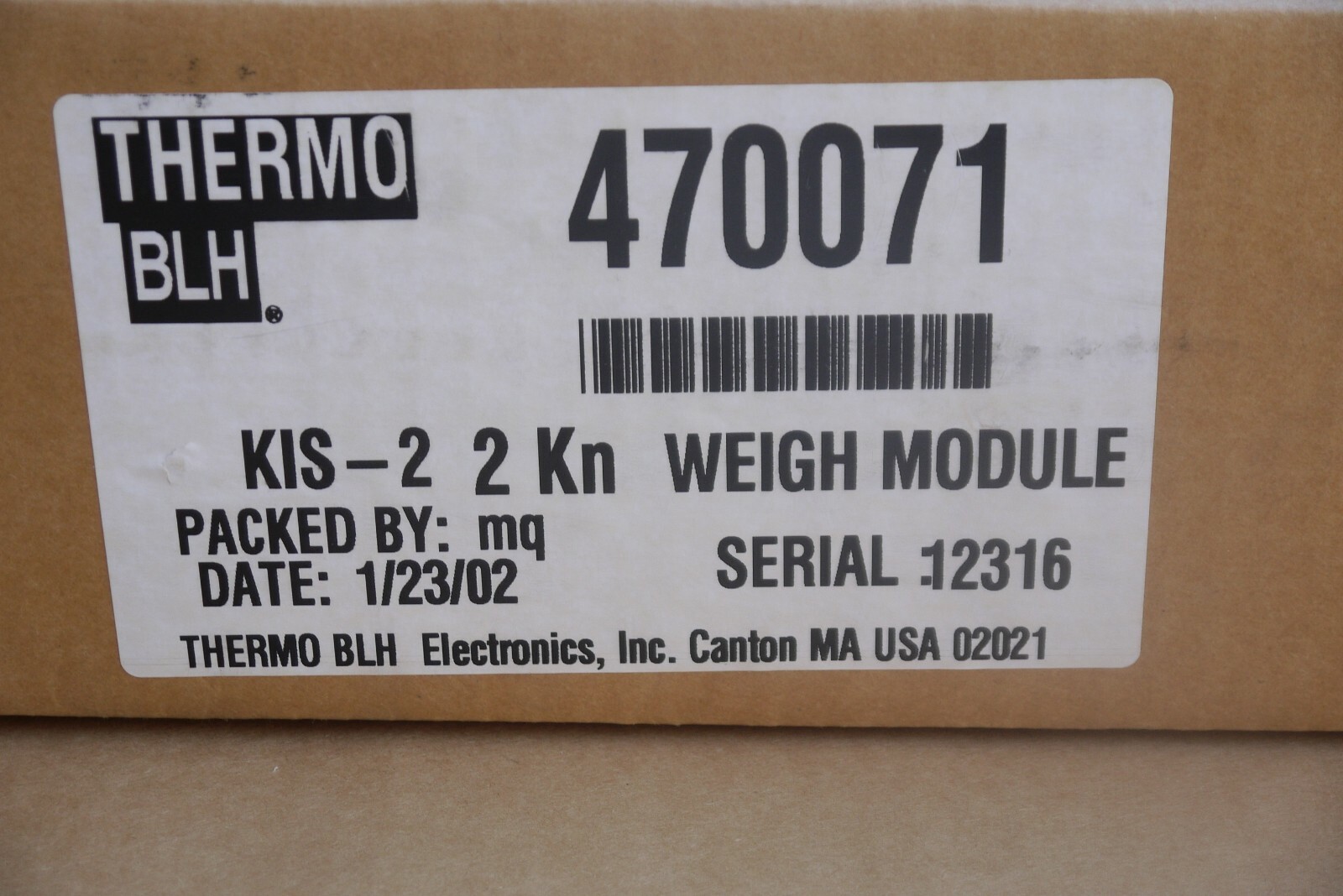 BLH ELECTRONICS BEAM LOAD CELL WEIGH MODULE KIS-2 2KN 463601 KIS-1-5KN ...