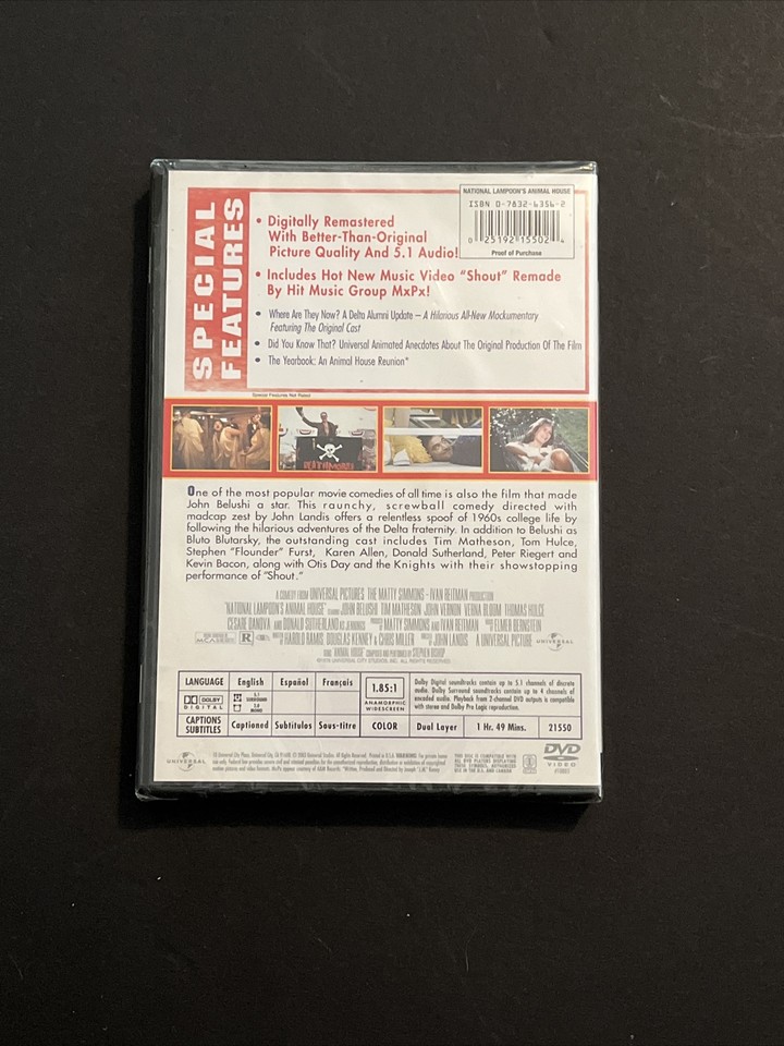 National Lampoon's Animal House DVD John Belushi NEW 25192155024 | eBay