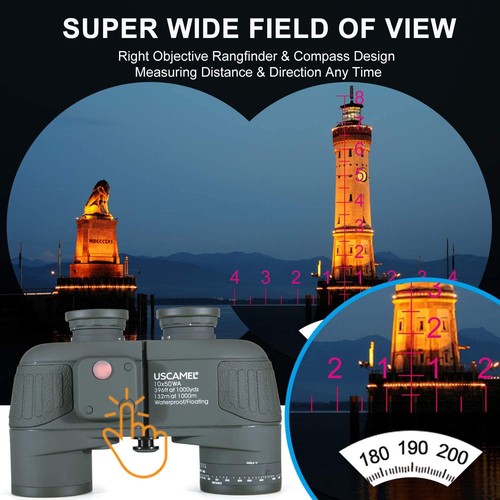 10X50 Marine Binoculars for Adults with Rangefinder Compass, Waterproof Marin... | eBay