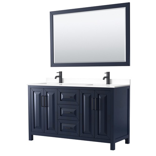 Wyndham Collection WCV252560D-VCA-M58 Daria 60" - Dark Blue / White Cultured 840193339149| eBay