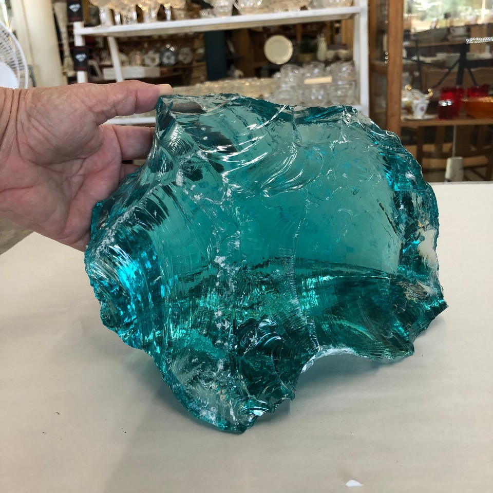 Teal 10.5# Slag Glass Cullet Sorcerer Stone Landscaping Aquarium Rock ...