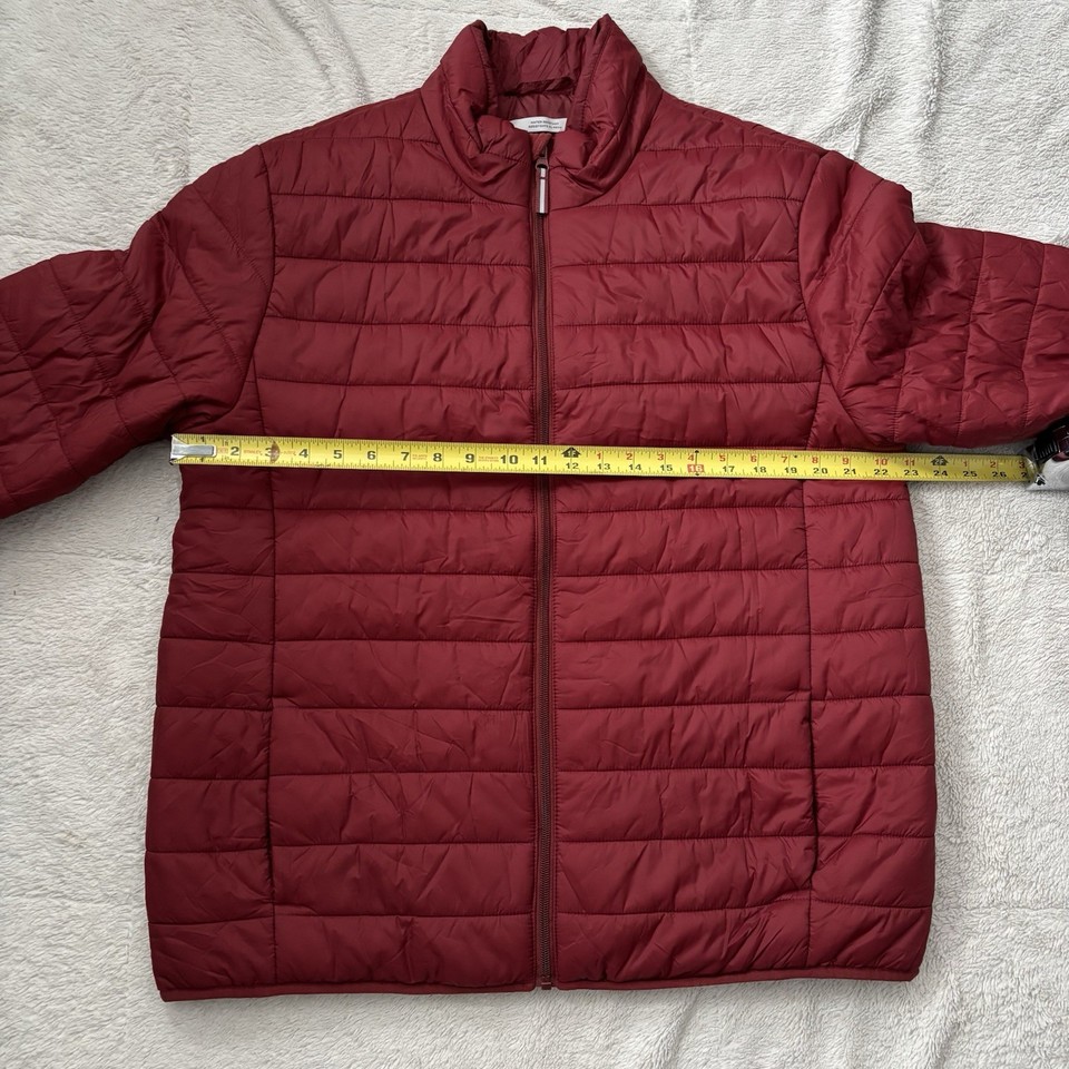 Men's Lightweight Puffer Jacket - Goodfellow & Co Robust Maroon Size ...