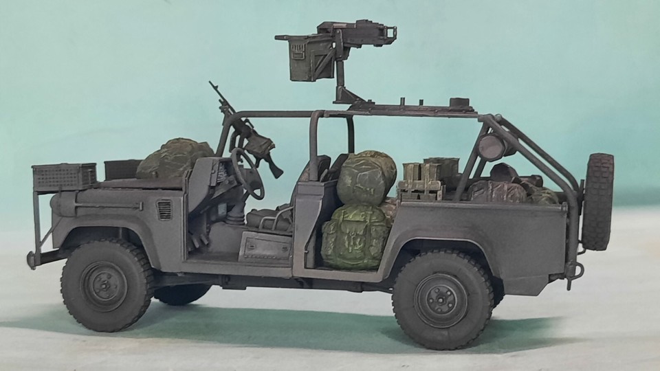 1/35 Built HobbyBoss RSOV Defender Land Rover M19 Grenade Launcher w ...