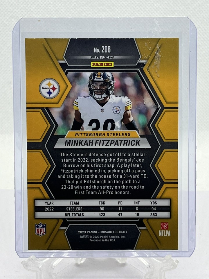 2023 Mosaic Minkah Fitzpatrick Green Prizm Parallel Card #206 PIT ...