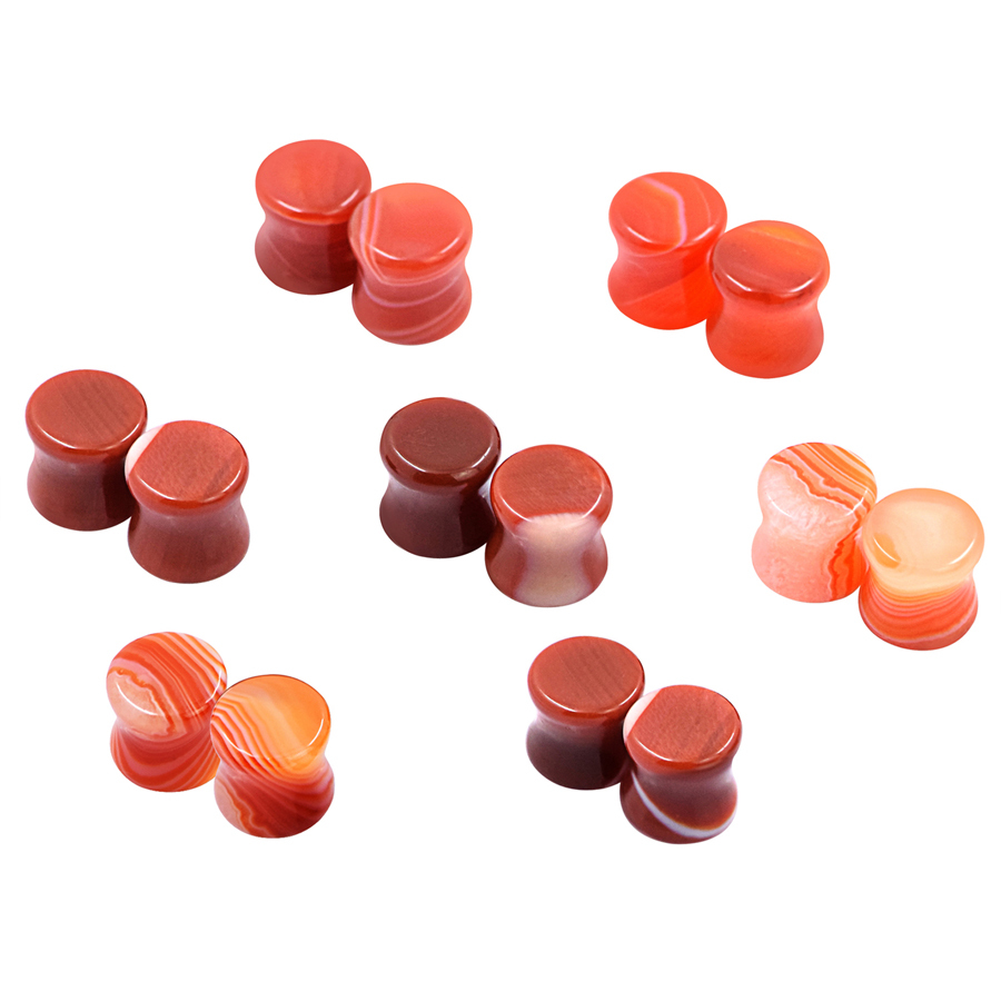 Natural Stone Ear Plugs Ear Gauges Double Flares Flesh Tunnels Saddle ...