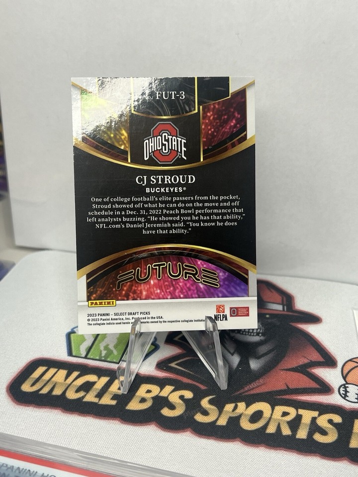 CJ Stroud 2023 Panini Select Draft Picks Future FUT-3 Rookie Card RC SP ...