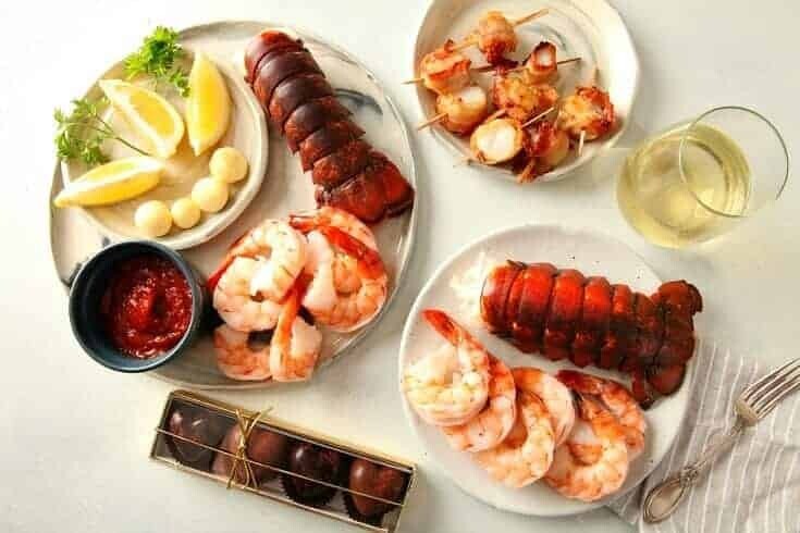 Seafood Sampler Assortment Box: Premium Shrimp, Scallops, Salmon ...