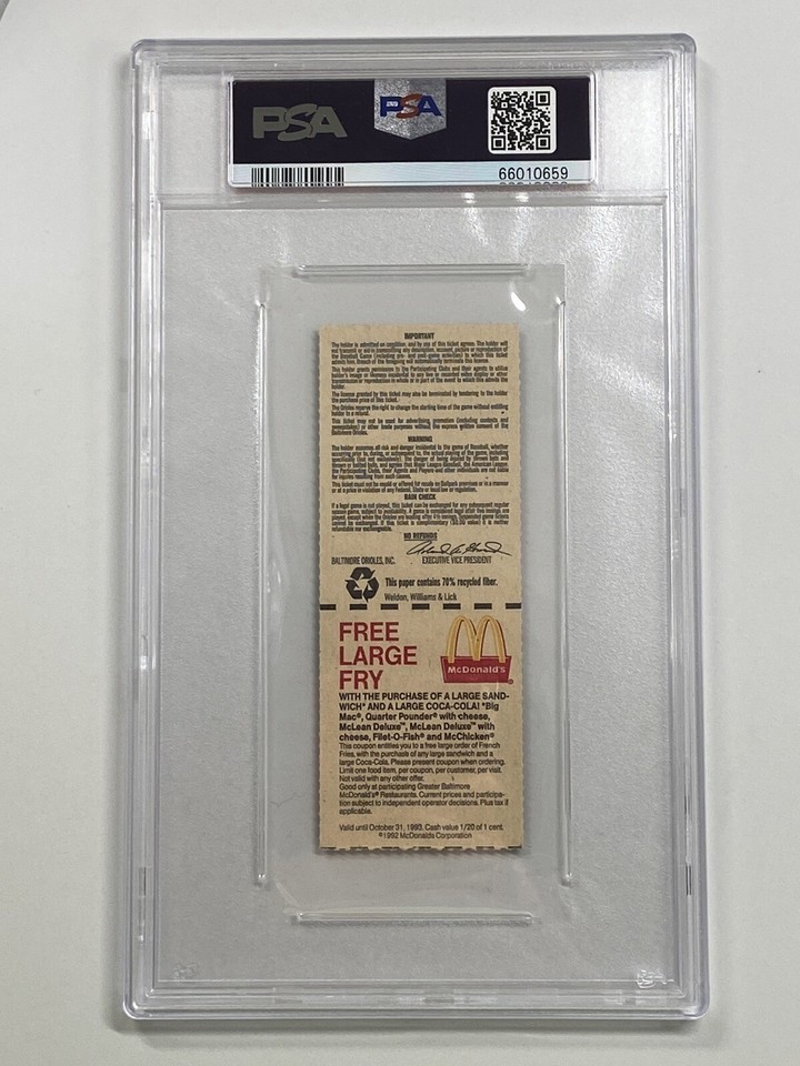 BILL CLINTON first pitch 1993 Baltimore Orioles Opening Day ticket stub ...