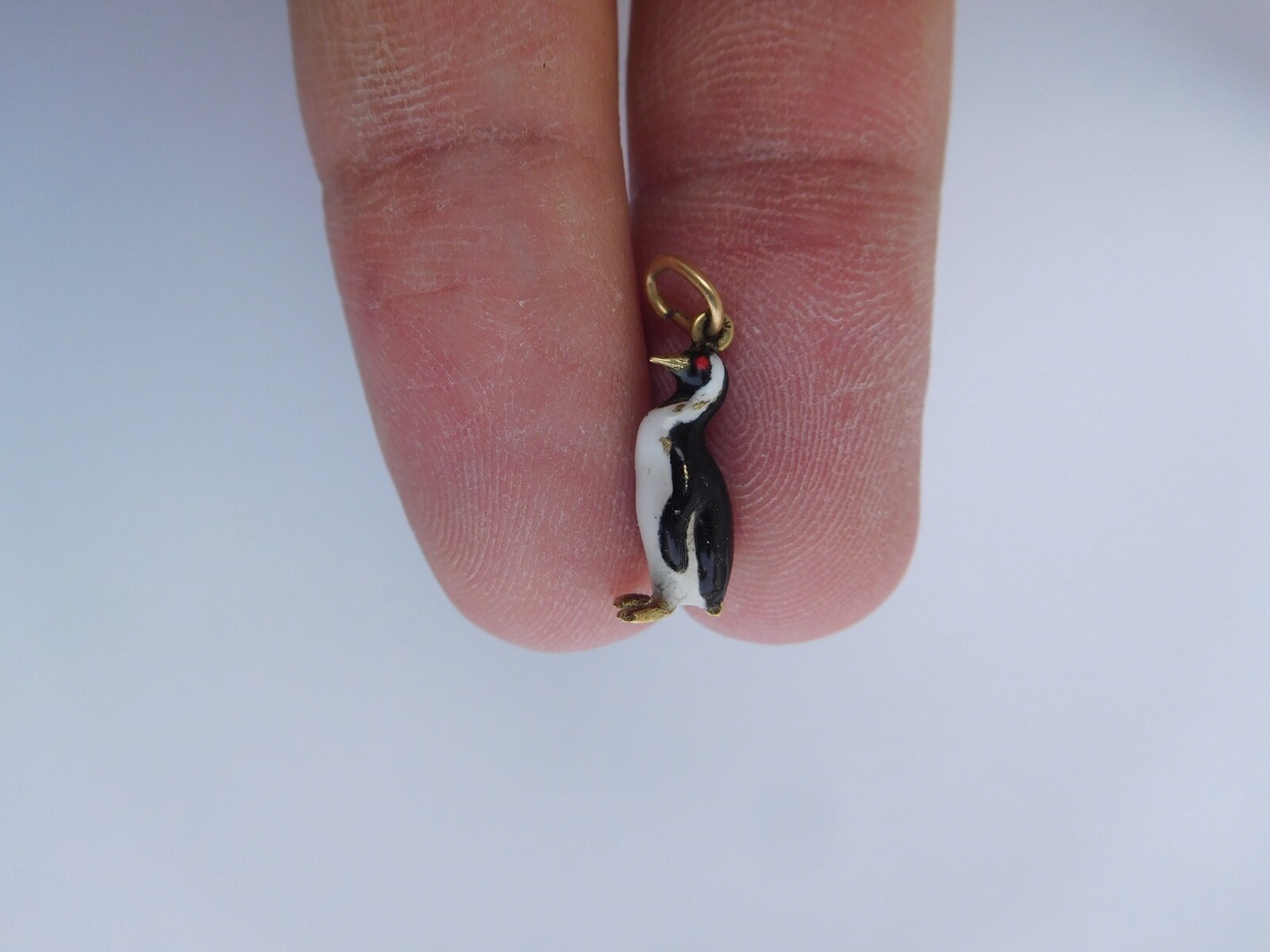 Extremely Rare Early 1900 s 14K Gold Enamel Snow Peng… - Gem