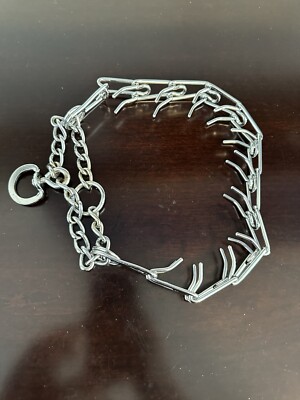 Prong Collar Metal Chrome Pinch Choke Chain Stops Pulling Pet Dog ...