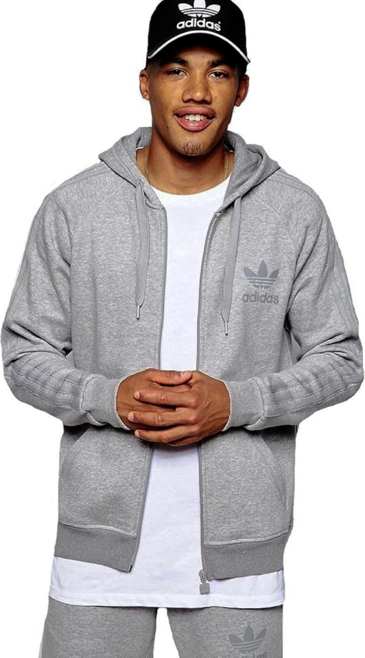 Mens Adidas SPO Tracksuit Full Zip Hoodie Joggers Set Fleece Lined ...