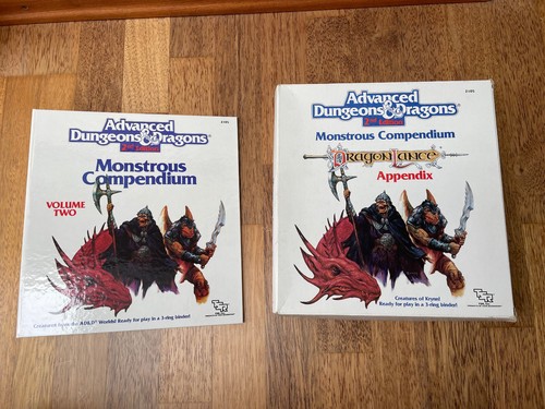 Monstrous Compendium: Volume Two Dragon Lance Appendix AD&D 2nd Edition ...