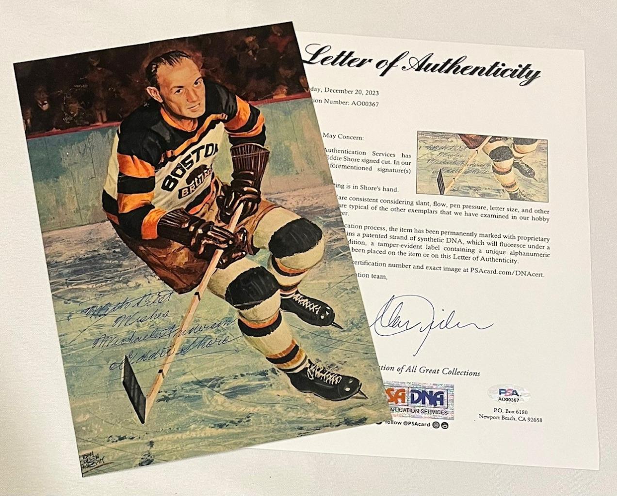 Eddie Shore Boston Bruins - Signed / Autographed Magazine Photo - PSA ...