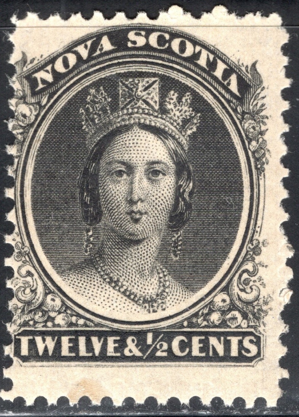 Nova Scotia Stamp Scott #13, 12 1/2c, Queen Victoria, Black, OG, MNH ...