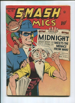 SMASH COMICS #48 (7.0) 1943 MIDNIGHT MEETS THE MENACE FROM MARS | eBay