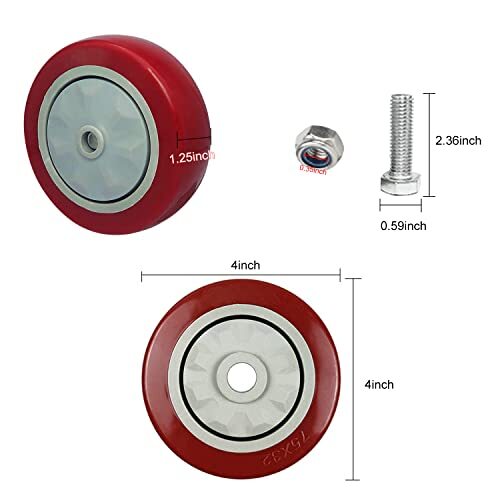 Push Cart Wheels 4 Inch Heavy Duty Pvc Pltae Casters Cart Wheel ...