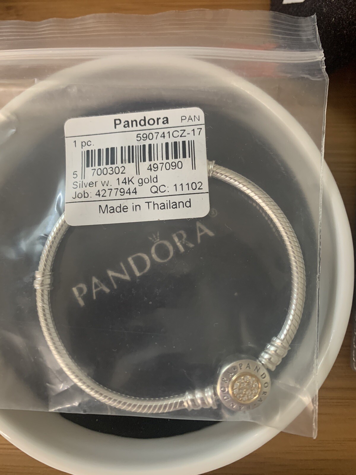 PANDORA Women's Signature Clasp 14k Gold Bracelet Sterling Silver ...