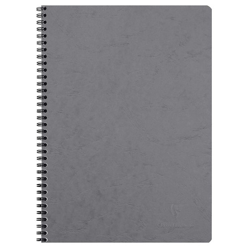 Clairefontaine Age Bag Wirebound Notebook Lined Margin A4 Grey 50sh ...