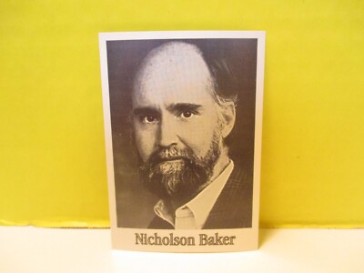 Booksmith Author Trading Card #133 NICHOLSON BAKER 1996 for THE SIZE OF THOUGHTS | eBay