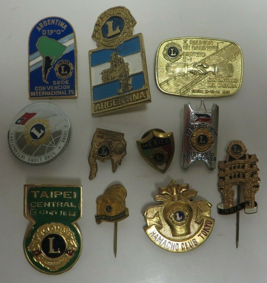 Vintage Lot LIONS CLUBS PINS International Countries Conventions Member ...