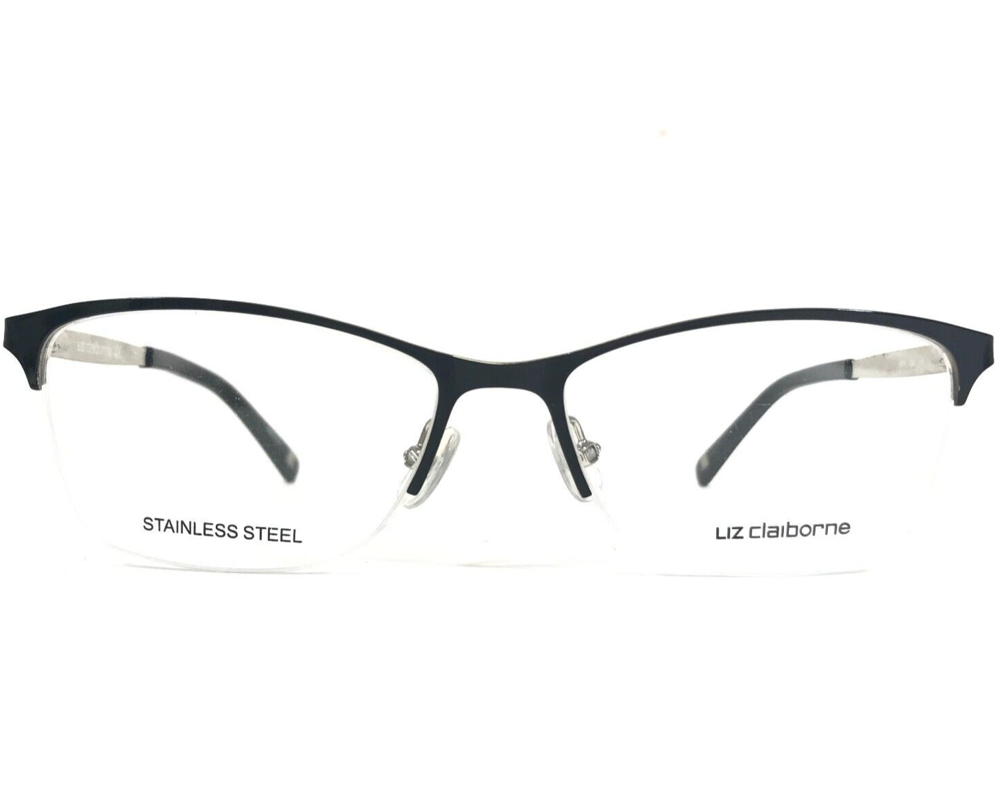 Liz Claiborne Eyeglasses Frames L654 CSA Black Silver Cat Eye Half Rim ...