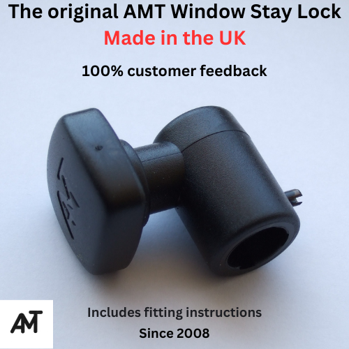 Caravan window stay lock repair Black The AMT original with fitting ...