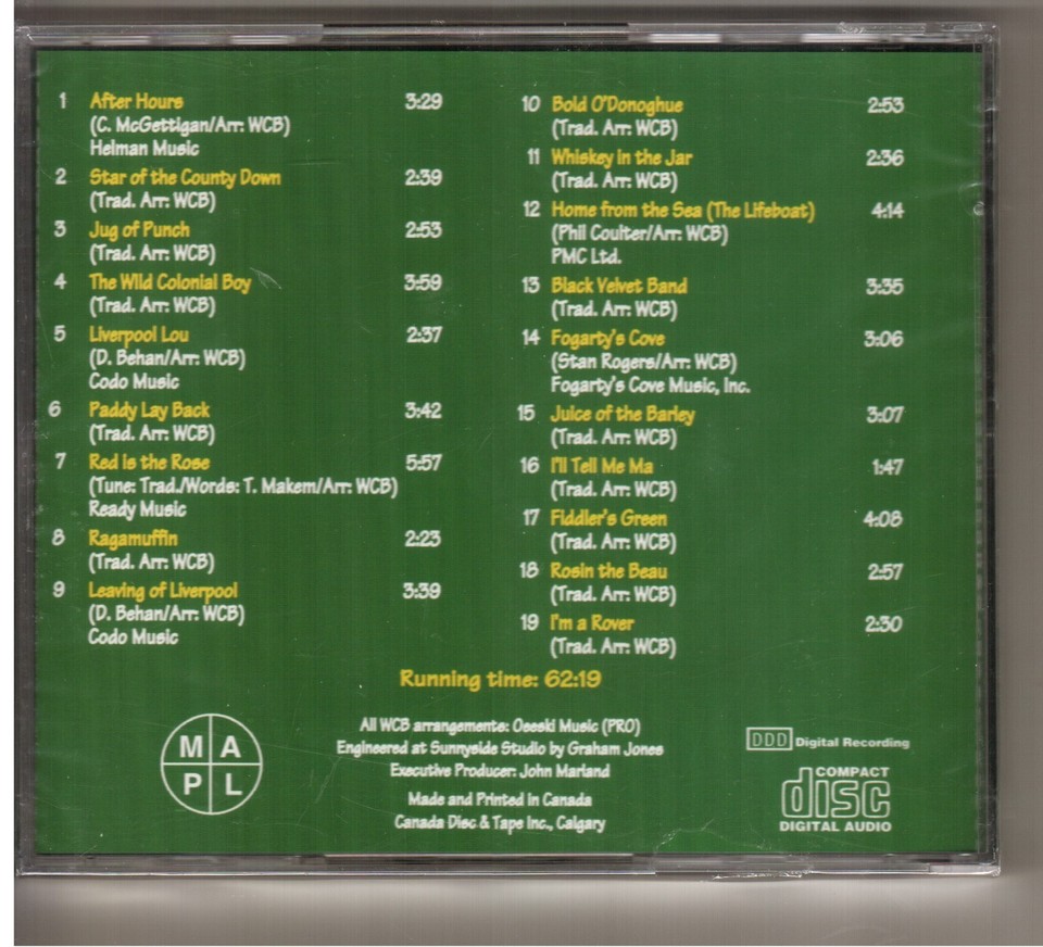 Rare NEW Sealed The Wild Colonial Boys After Hours CD Calgary Canada ...