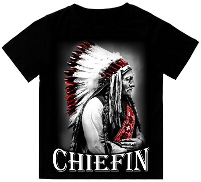 Chiefin Indian Native T-Shirt Print On Shaka Wear Heavyweight Tee | eBay