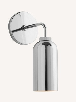 Two Pottery Barn Walker Cylinder Single Sconce Chrome | eBay