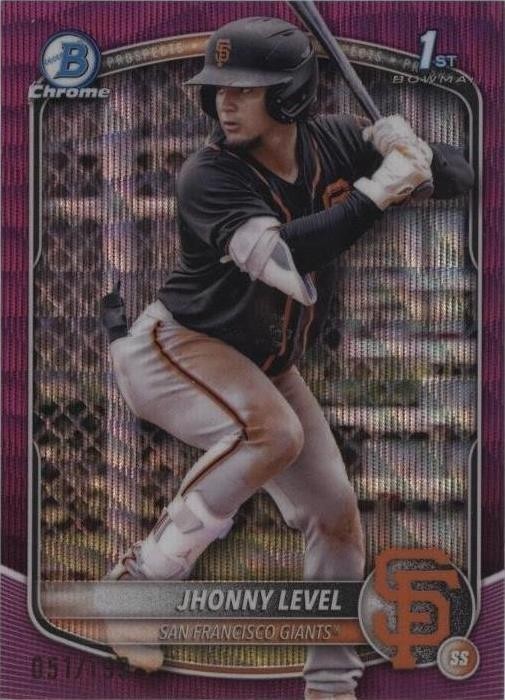 2025 Bowman - Chrome Prospects Jhonny Level #BCP-147 Fuchsia Wave ...