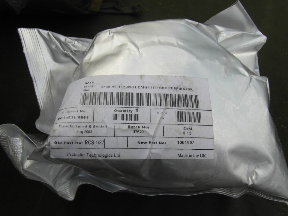 British Avon S10 Size 2 Gas Mask Respirator w/ Filter & Haversack SAS ...