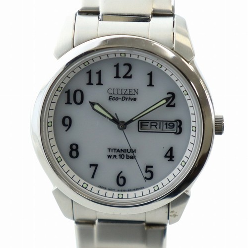Citizen Eco Drive Watch Solar Date Calendar White Dial Silver Color ...