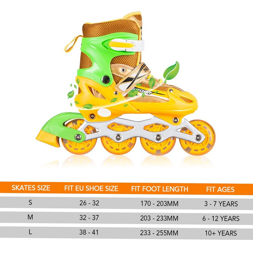 PINK M Adjustable Inline Skates With Light Up Wheels For Kids And ...